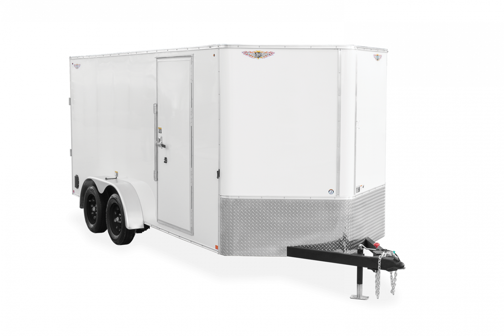New 2025 H&H 7x16 Flat Top V-Nose Enclosed Cargo Trailer, White for ...