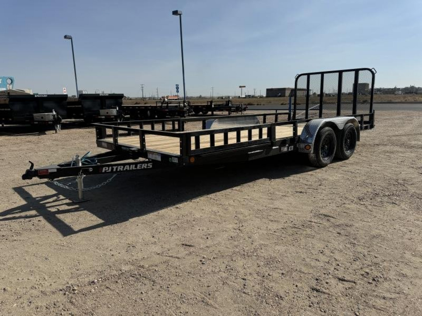 New 2025 PJ 7 x 18 Tandem Axle Utility Trailer w/ ATV Side Load Ramps