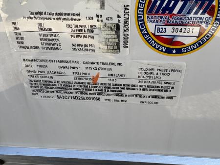 New 2025 Car Mate Trailers 7x16 Custom Cargo 84" Interior 80" Rear Ramp ...
