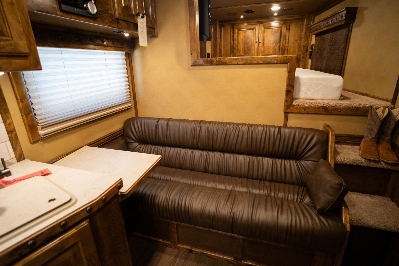 New 2025 Bloomer 4 Horse Gooseneck Rear Tack Outlaw Living Quarters '25 Horse Trailer for sale ...