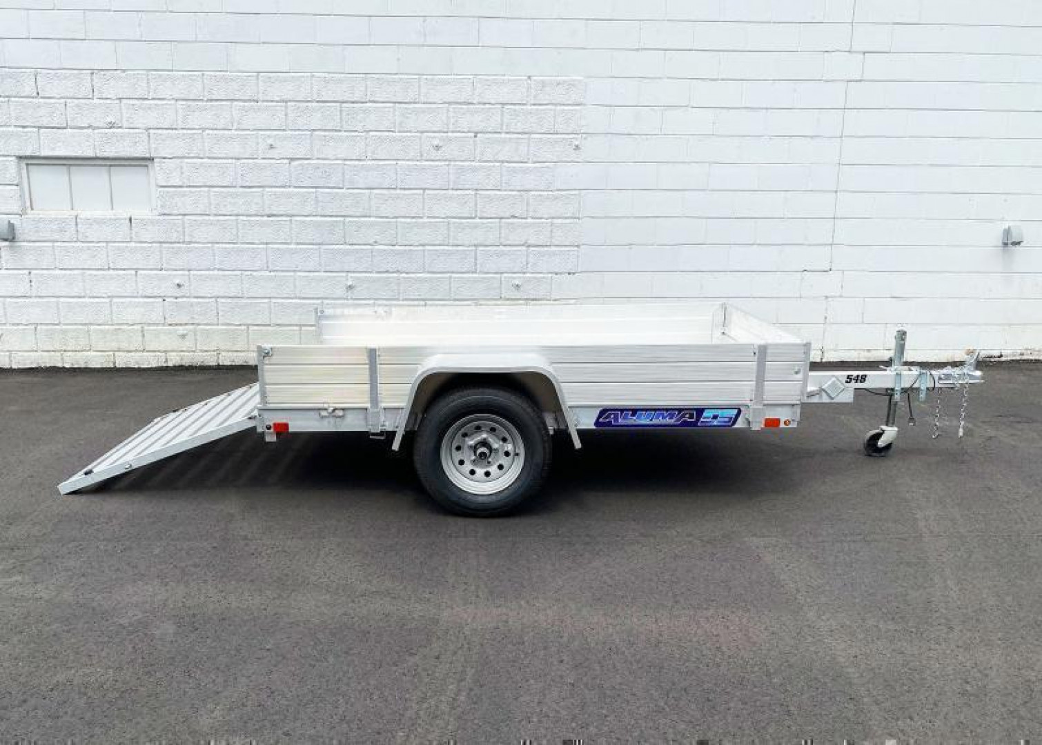 New Aluma 548ES Open Utility Trailer w/ 39" Full Rear Ramp -12" solid ...