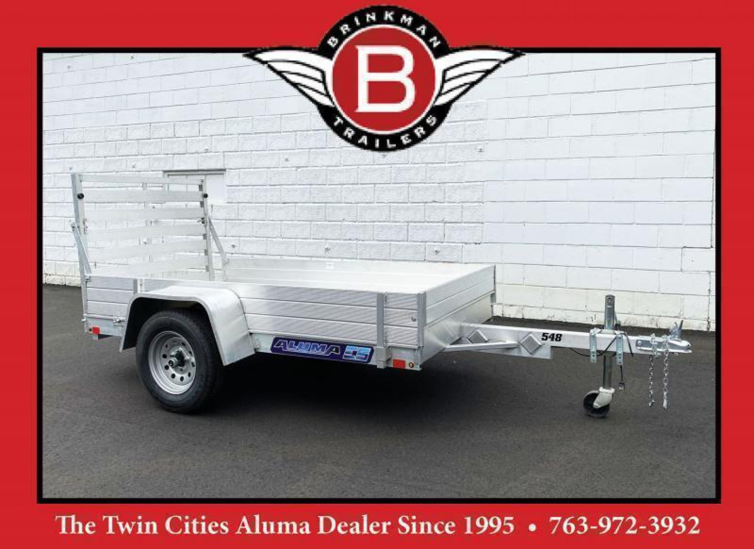 New Aluma 548ES Open Utility Trailer w/ 39" Full Rear Ramp -12" solid ...
