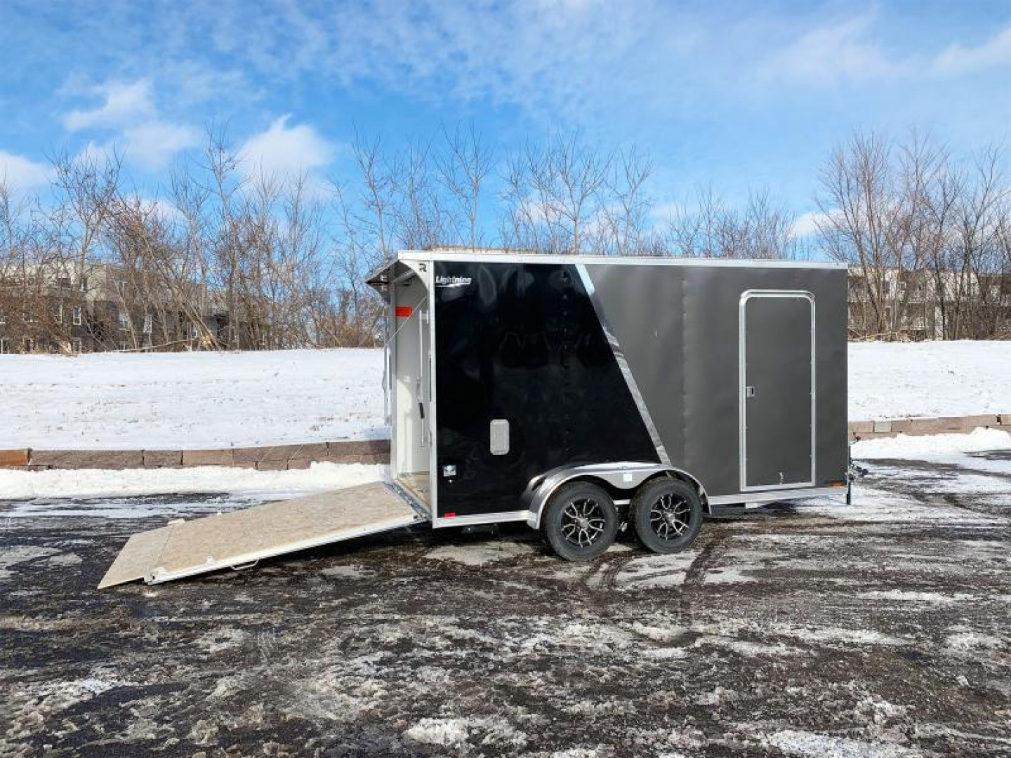 New Lightning 7x14 Aluminum Enclosed Trailer - Rear ramp door for sale ...