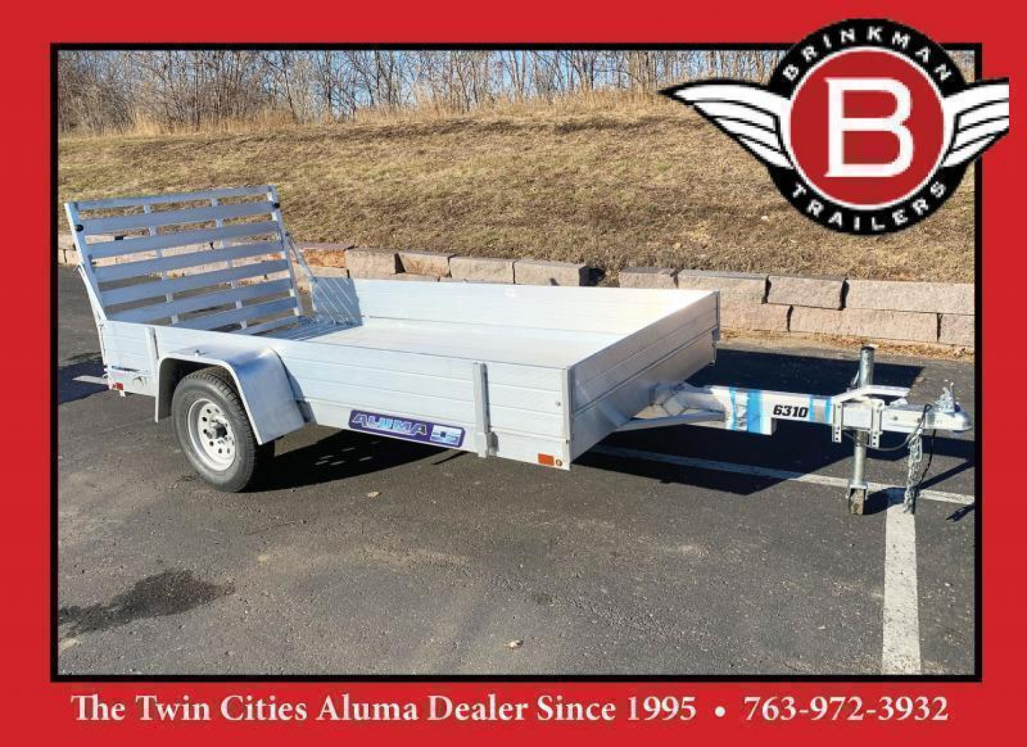 New Aluma 6310 ESA Open Utility Trailer w/ Full Rear Ramp -12" solid ...