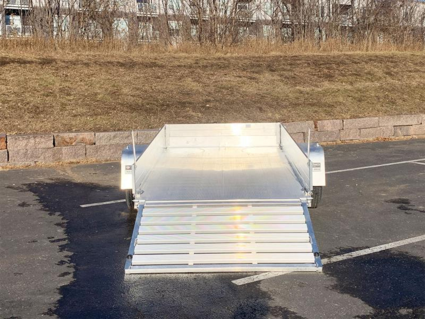 New Aluma 6310 ESA Open Utility Trailer w/ Full Rear Ramp -12" solid ...