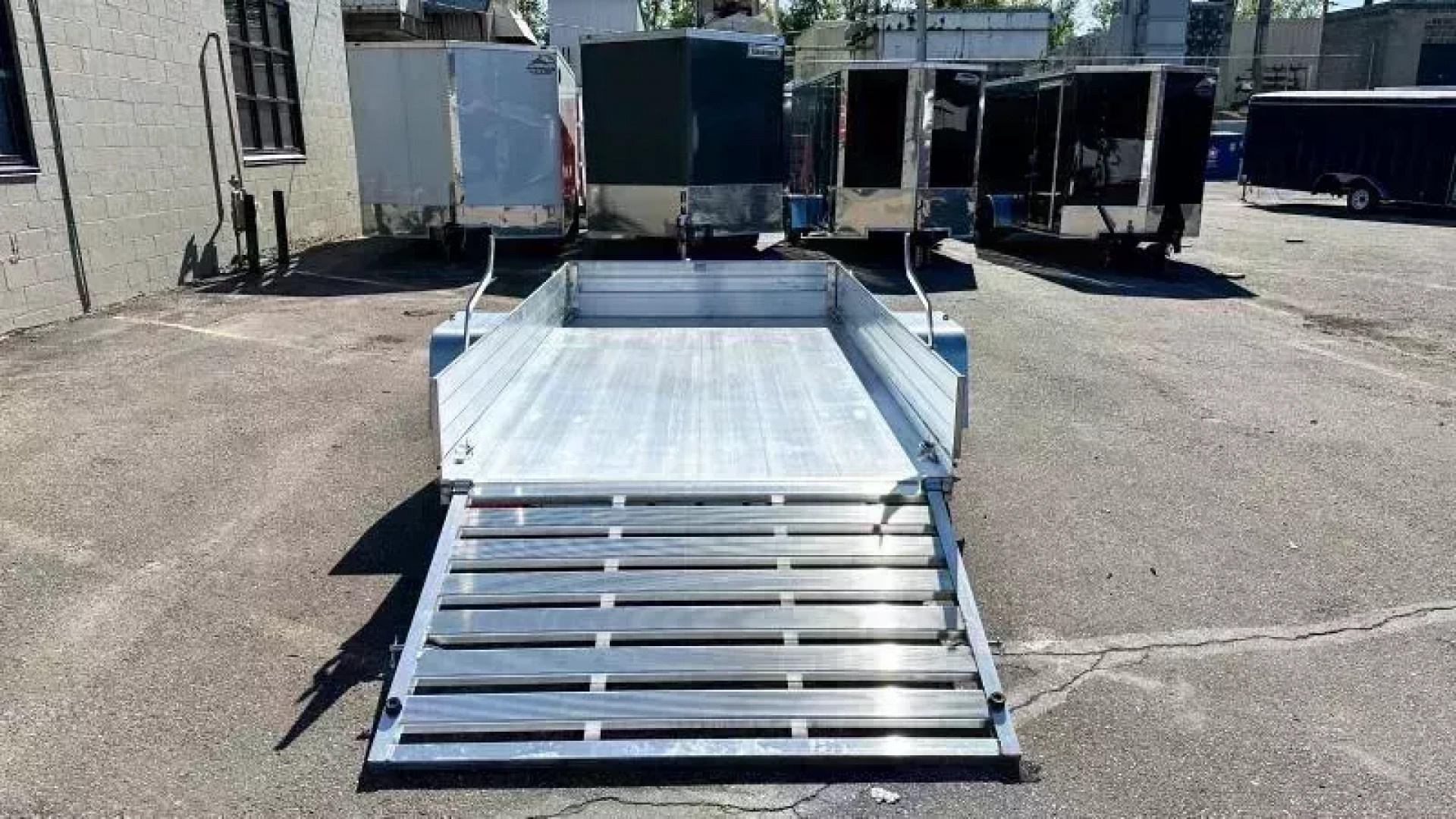New Aluma 6310 ESA Open Utility Trailer w/ Full Rear Ramp -12" solid ...