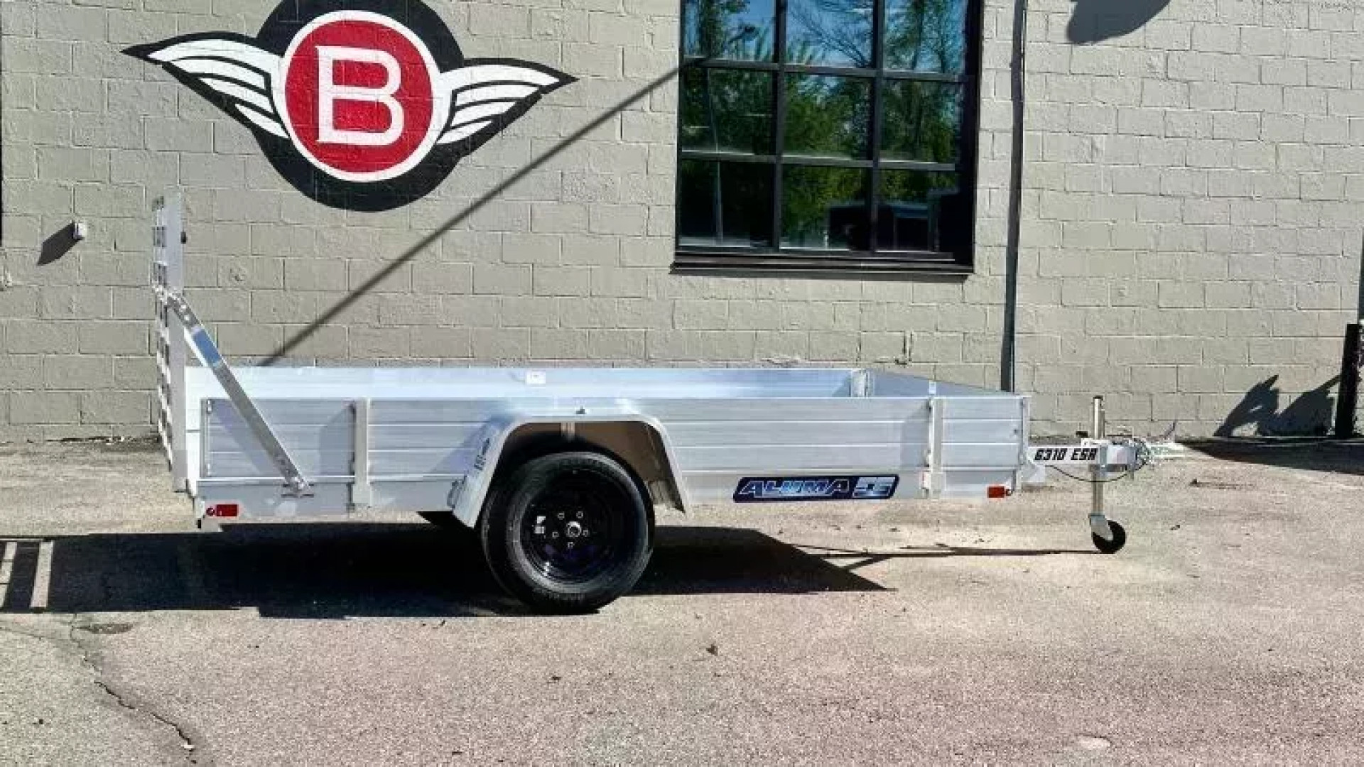 New Aluma 6310 ESA Open Utility Trailer w/ Full Rear Ramp -12" solid ...