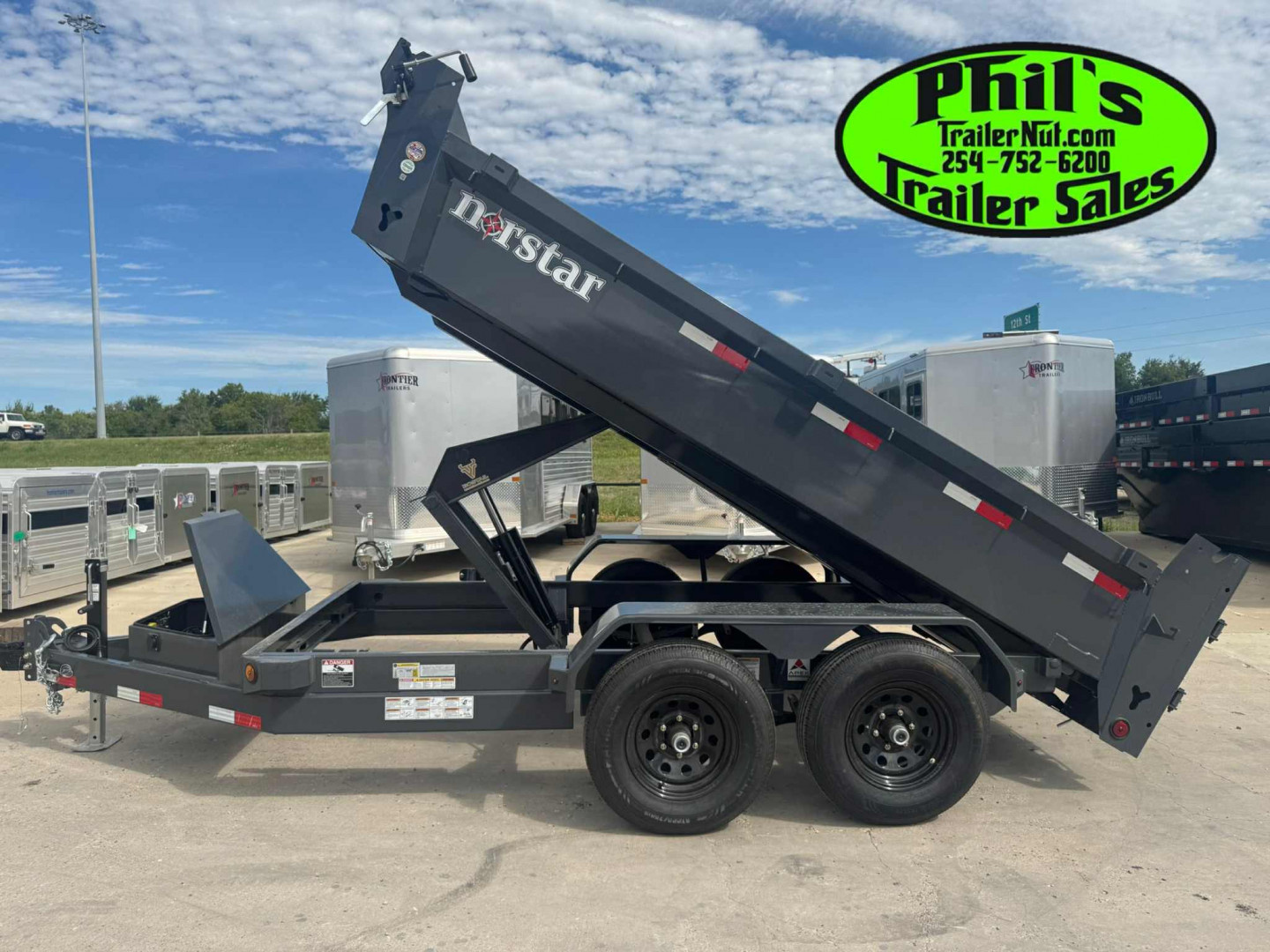New 2025 Norstar 72X12 SCISSOR LIFT & 5200 LB AXLES! Dump Trailer