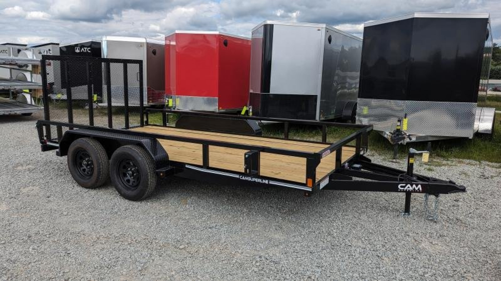 New 2025 CAM SUPERLINE 7x18 Tandem Utility Trailer w/ Spring Assist