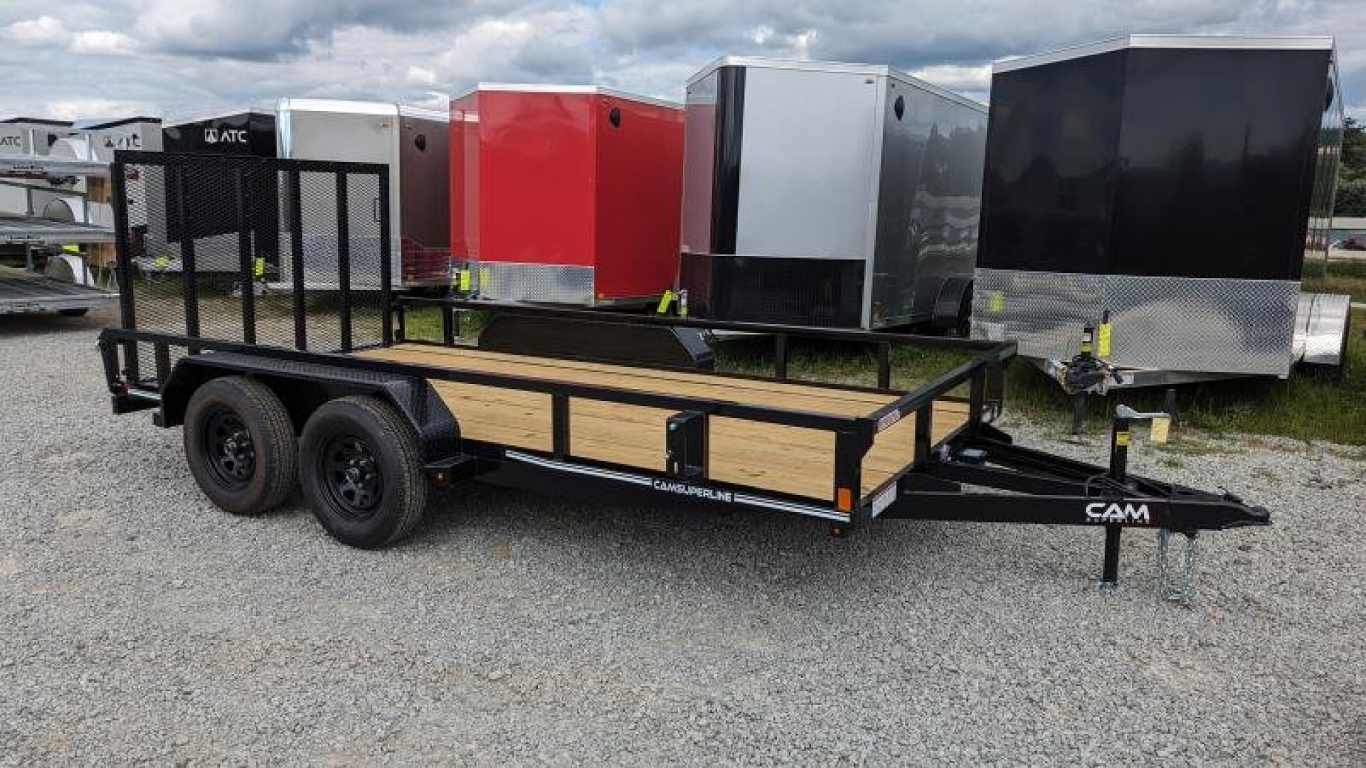 New 2025 CAM SUPERLINE 7x16 Tandem Utility Trailer w/ Spring Assist