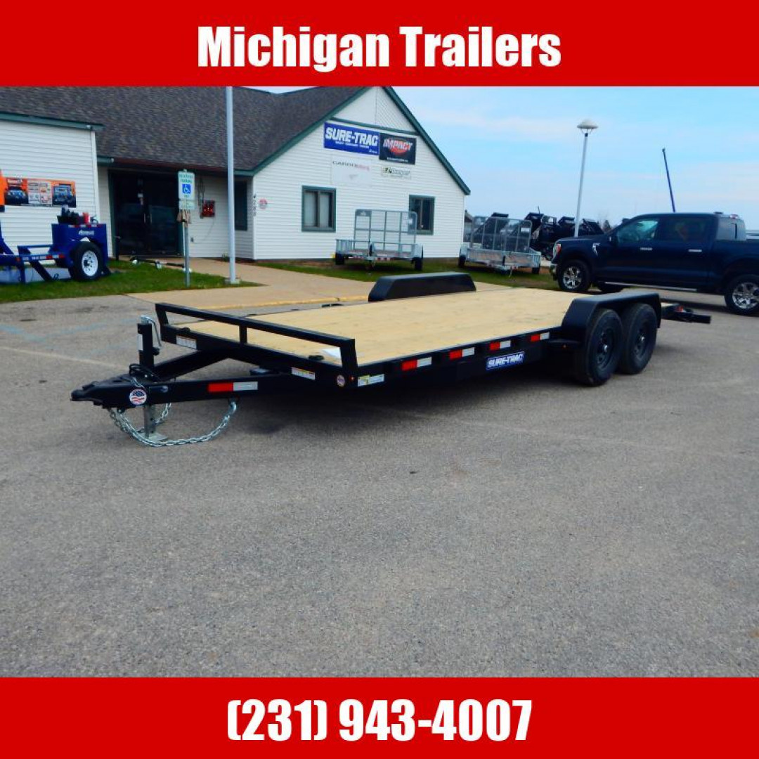 New 2025 Sure-Trac 7 x 16 (14+2) C-Channel Car Hauler Trailer 7K