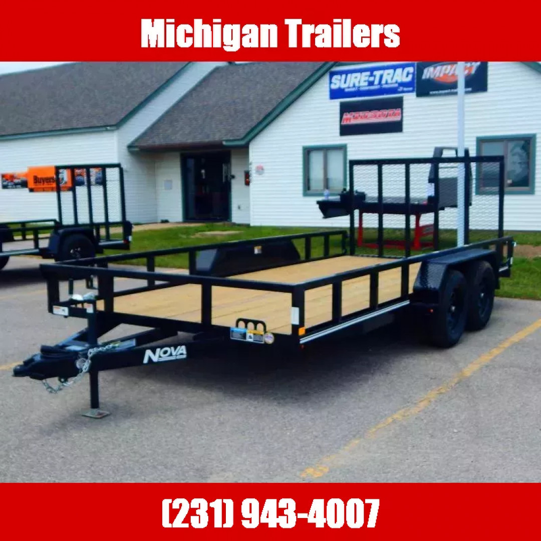 New 2025 Midsota 7x16 7k Tube Top Nova Utility Trailer