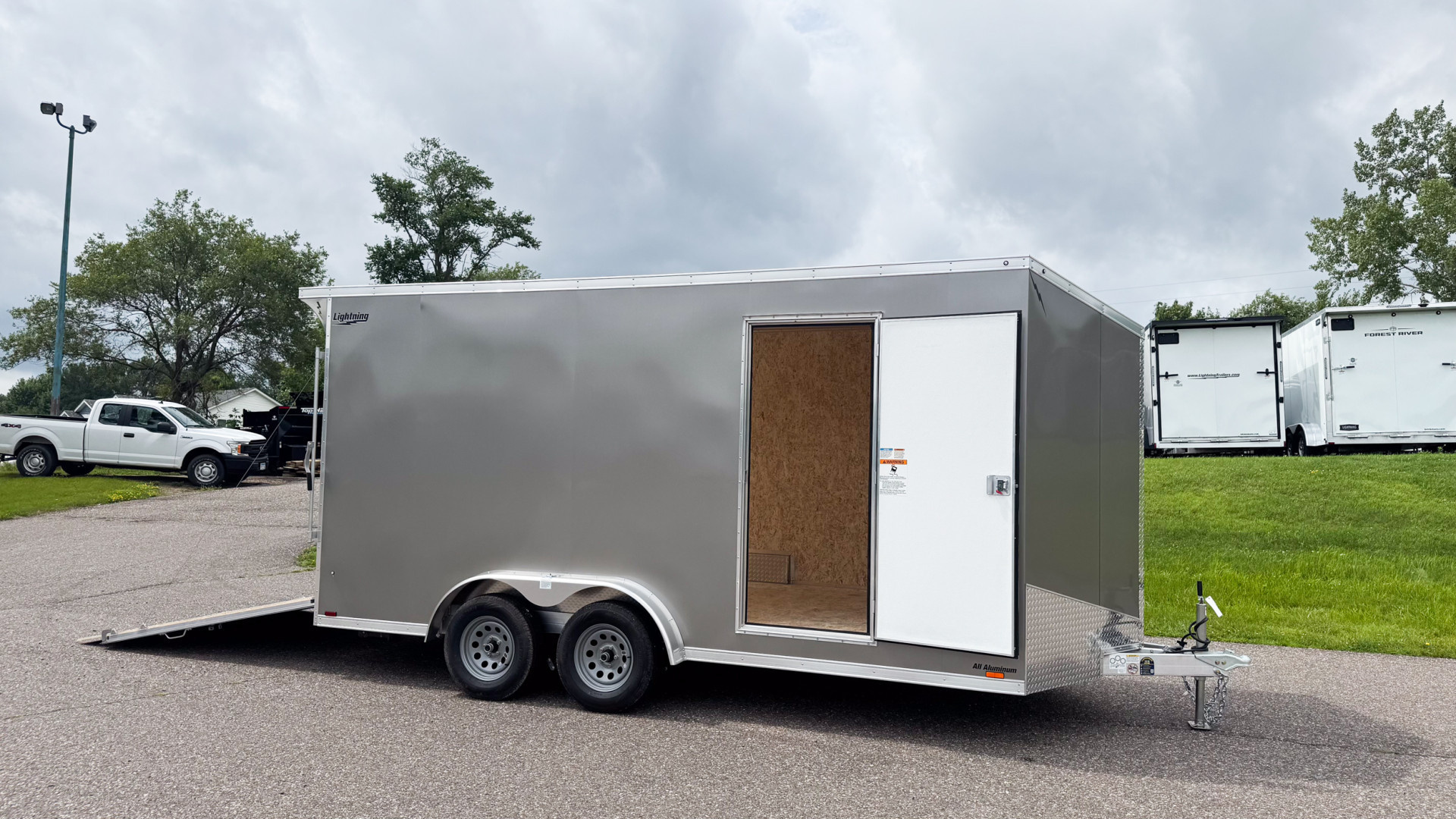 New Lightning 7.5x16 Aluminum Enclosed Trailer - Rear ramp door! for ...
