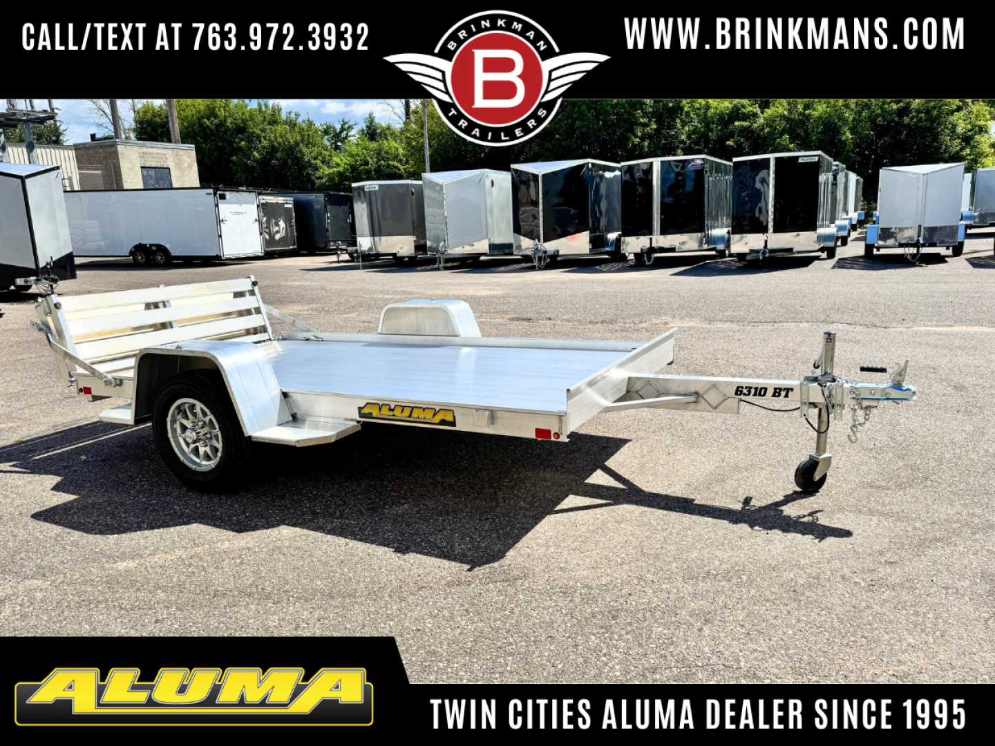 New Aluma 6310 ESA Open Utility Trailer w/ Full Rear Ramp -12" solid ...