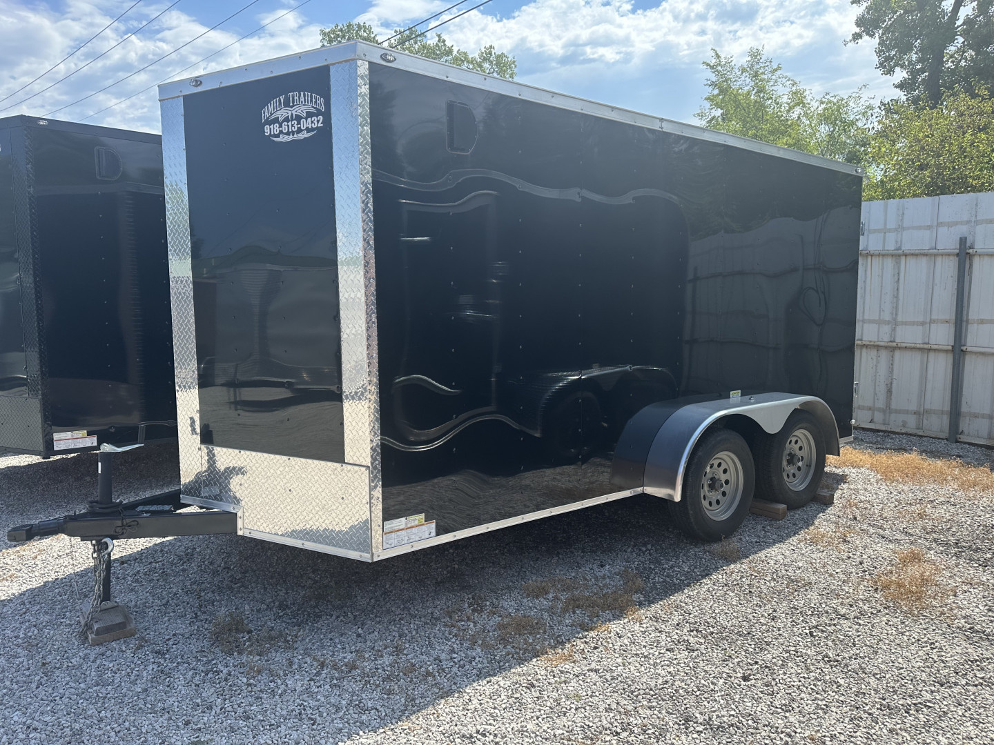 New 2025 Family Trailer 7x14 Tandem Axles Cargo / Enclosed Trailer REAR ...