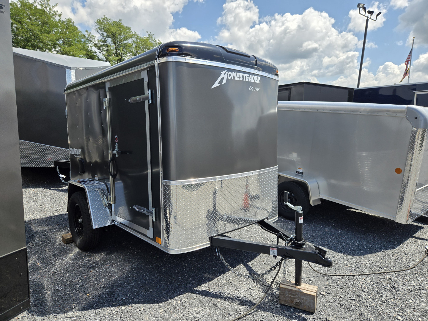 New 5 X 8 Homesteader Challenger Cargo, 3k GVWR **Charcoal w/Side Dr ...