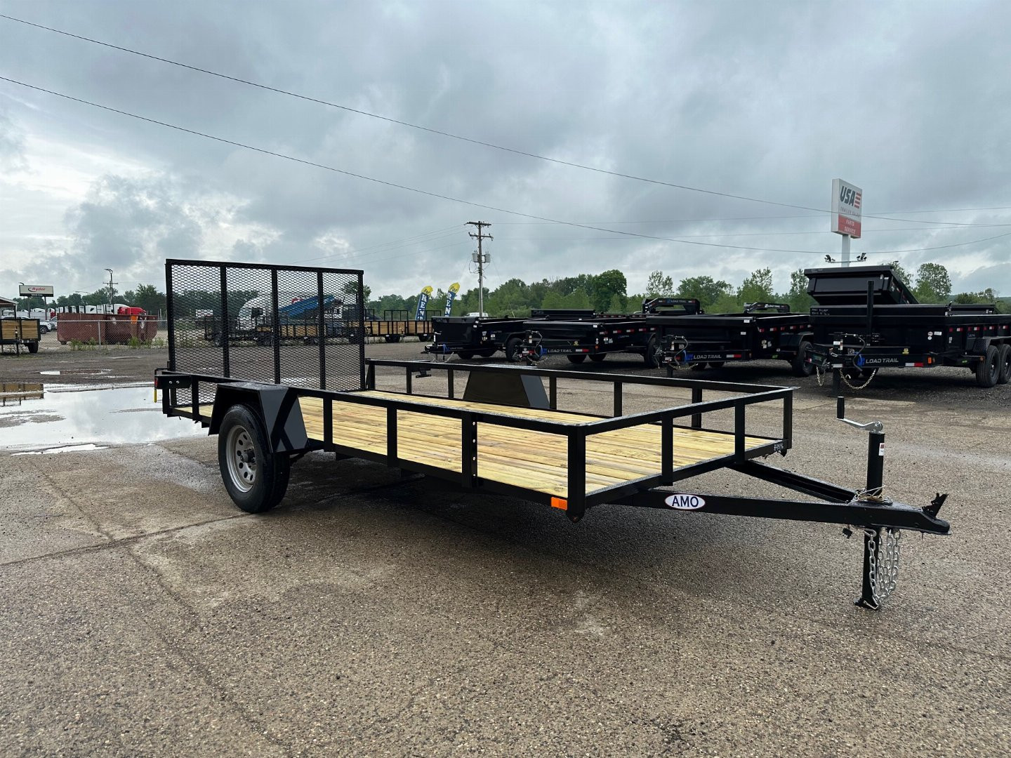 New 2025 AMO 6.4X14 3k LED & Spring Assist Fold Flat Gate Landscape ...