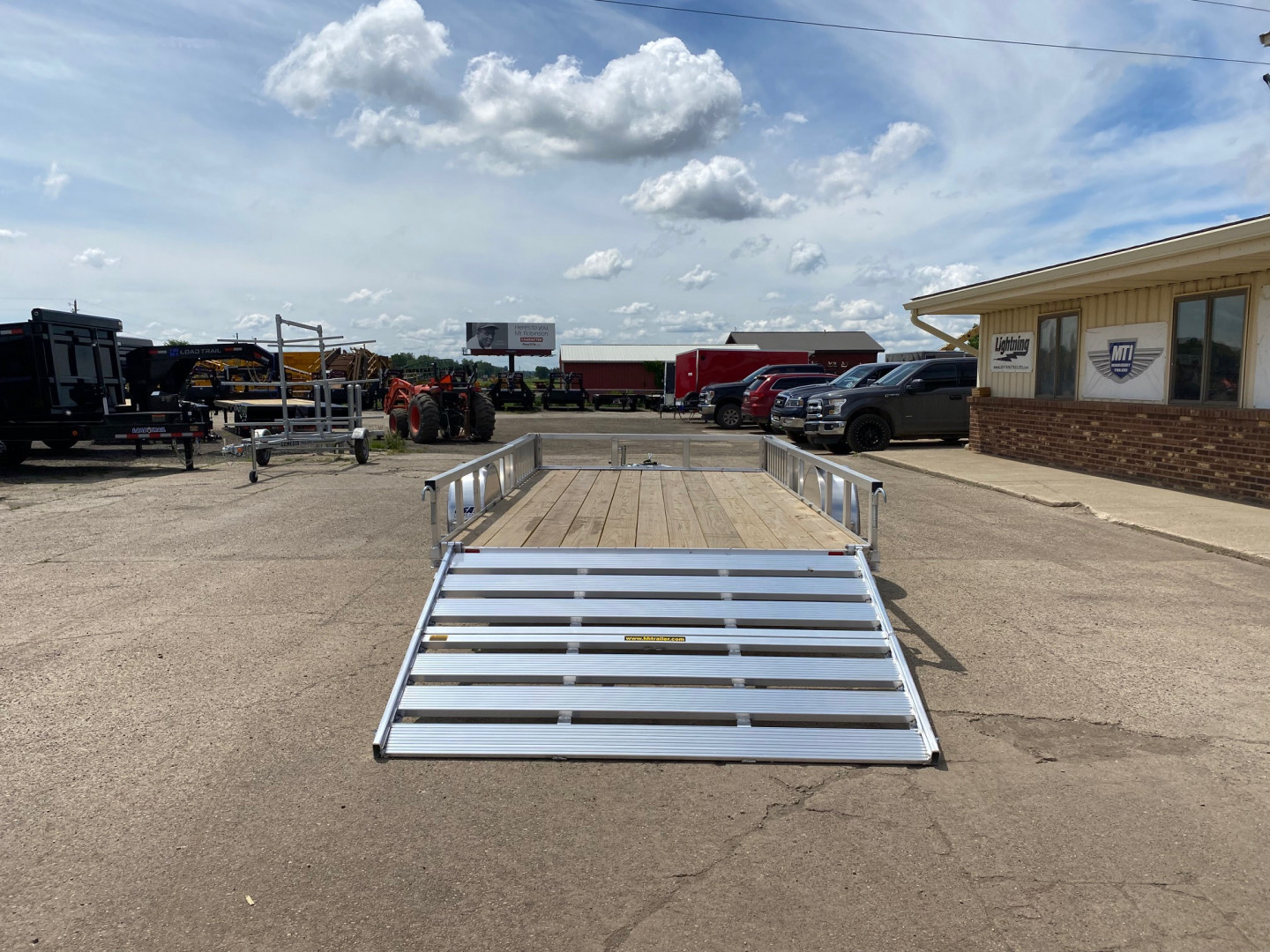 New 2025 H&H Trailers 82X14 Aluminum 3K w/Side Rail ATV Ramps Landscape ...
