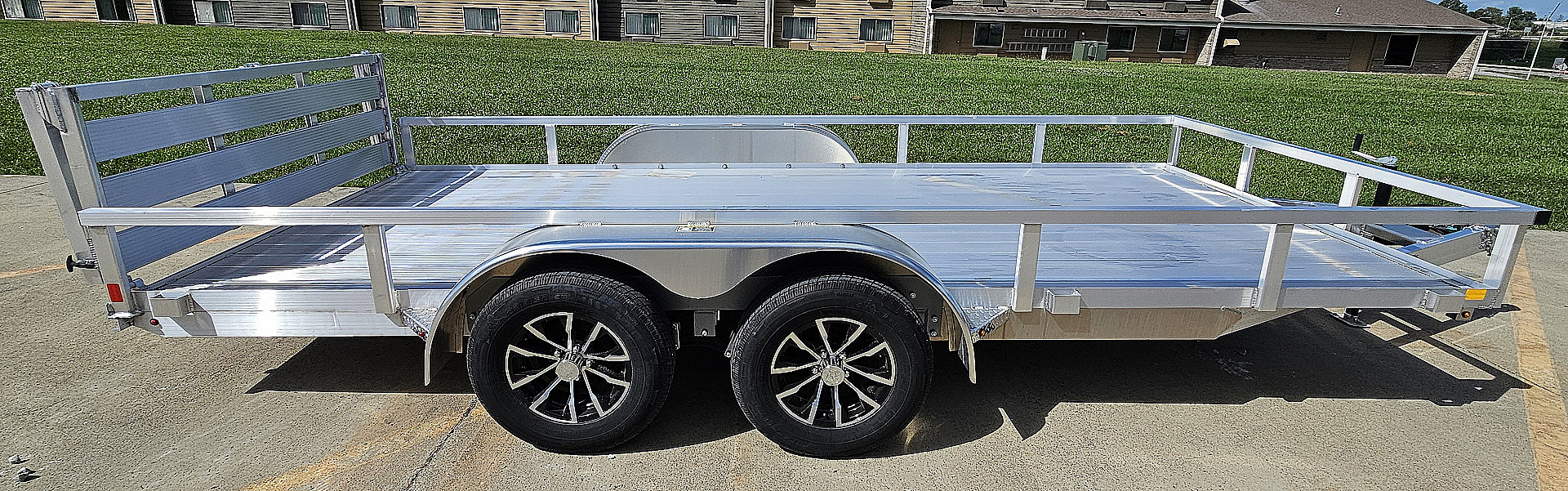 New 2025 H&H Trailers 82x16 Aluminum Rail Side, 7K Tandem Utility Trailer