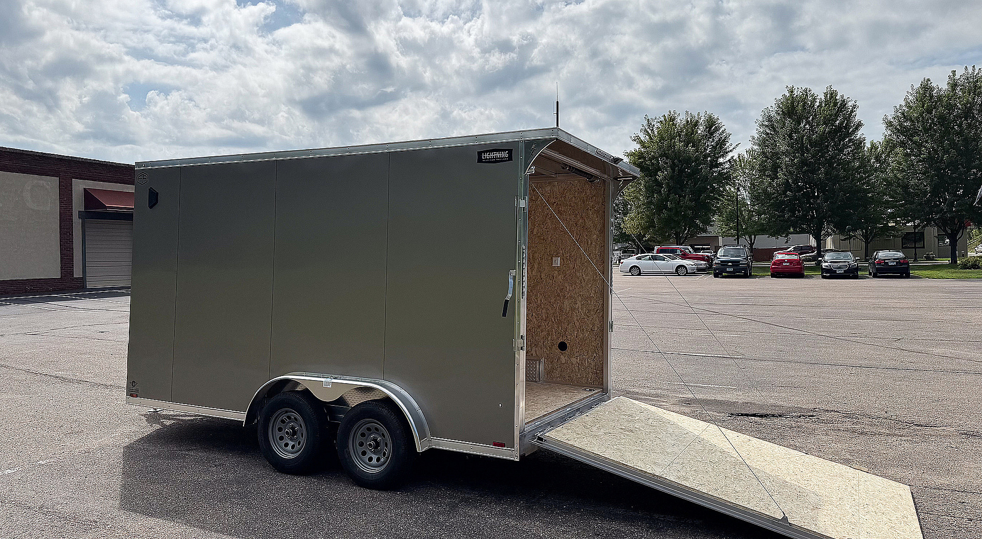 New Lightning 7.5x14 Aluminum Enclosed Trailer - Rear ramp door!