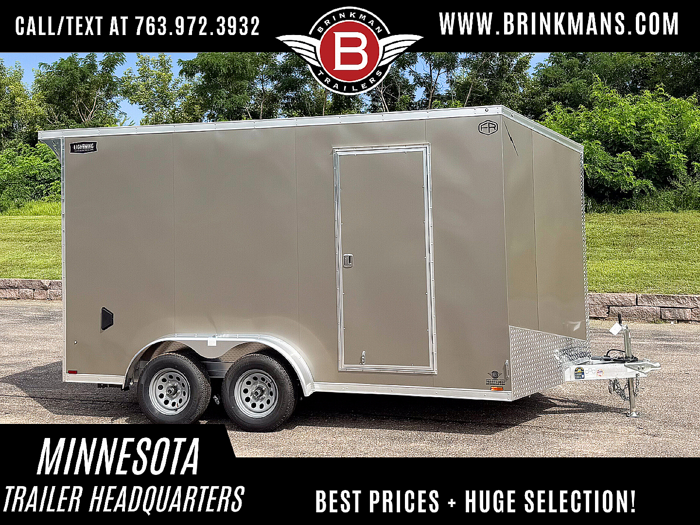 New Lightning 7.5x14 Aluminum Enclosed Trailer - Rear ramp door! for ...