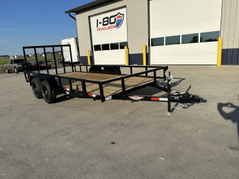 New 2025 H&H Aluminum 76”x12’ 3k Rail Side Utility Trailer