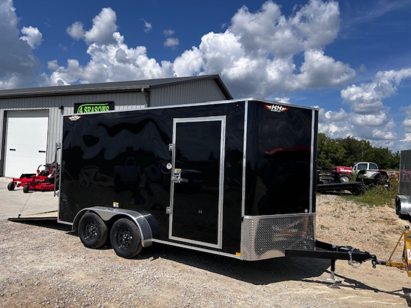 New 2026 H&H Trailers 7X14 7' INTERIOR RAMP DOOR Cargo / Enclosed Trailer