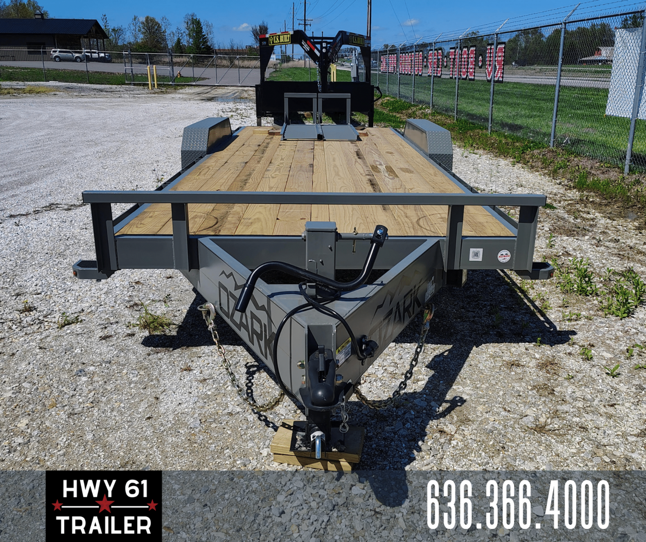 New 2026 Ozark 82x22 TA Equipment Trailer, 7K Axles, 5' Fold Down Ramps ...