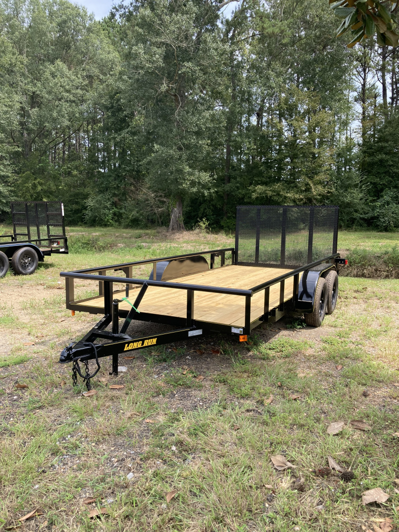 New 2025 Long Run Trailers 82"x16' TA, Pipe, 4' gate Utility Trailer