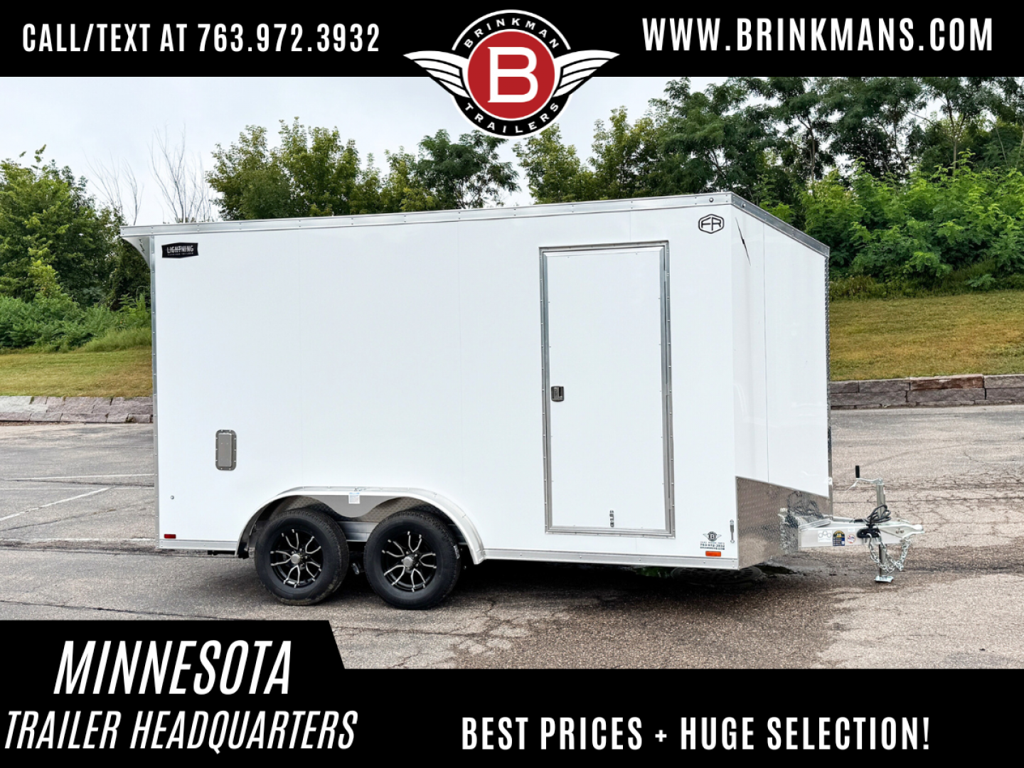 New Lightning 7.5x14 Aluminum Enclosed Trailer - Rear ramp door! for ...