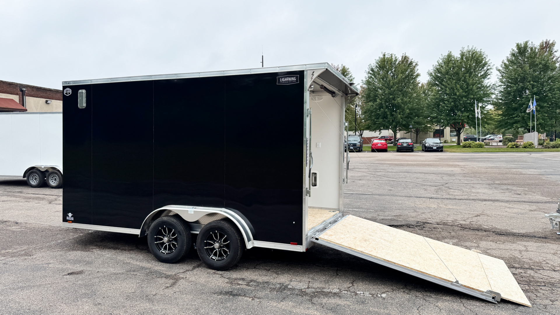 New Lightning 7.5x14 Aluminum Enclosed Trailer - Rear ramp door! for ...