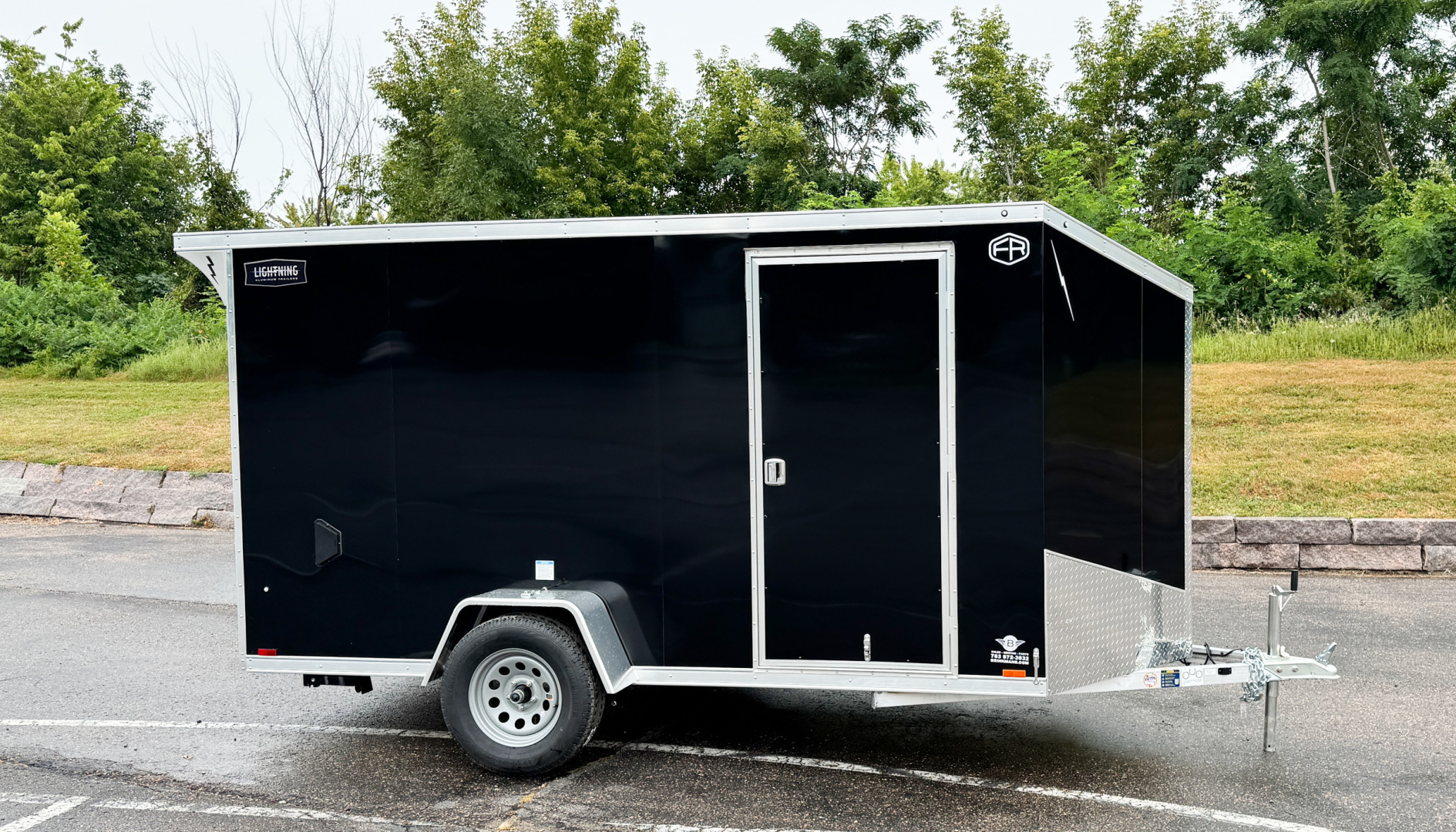 New Lightning 6x12 Enclosed Aluminum Cargo Trailer Ramp door!