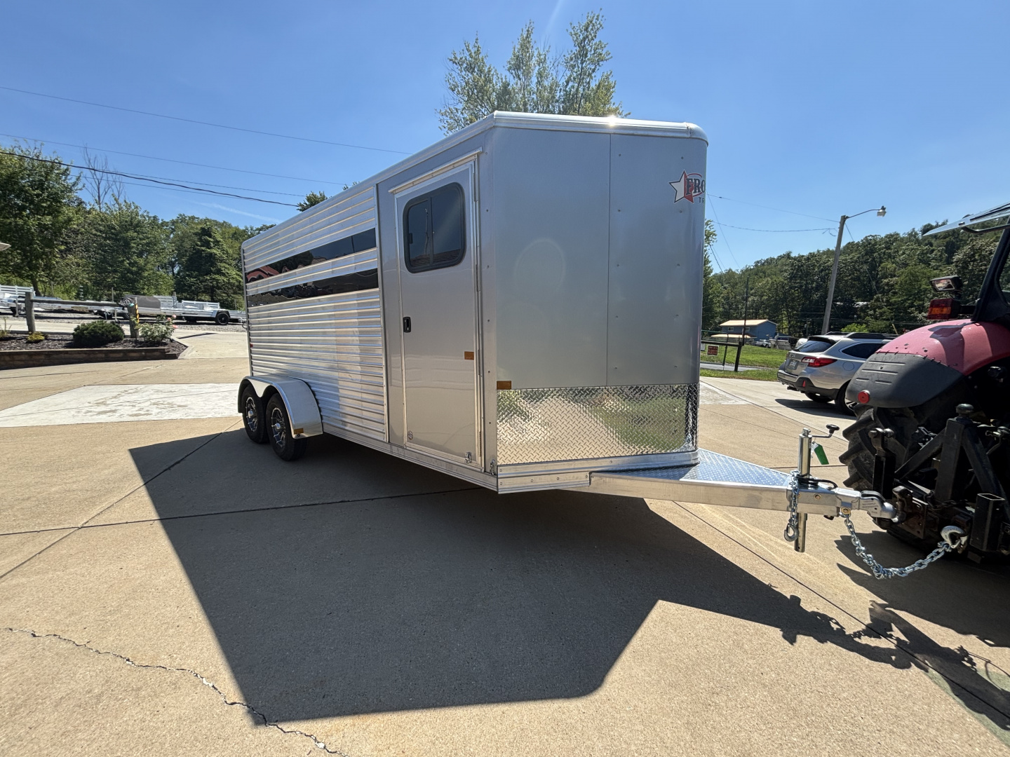 New 2026 Frontier Trailers Colt 3 Horse Slant 6'8"x16' - Silver / Black ...