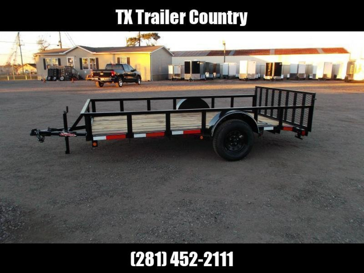 New 2025 Longhorn Trailers 77x12 Utility Trailer / 2ft Dovetail / 2ft Ramp Gate / LED Lights