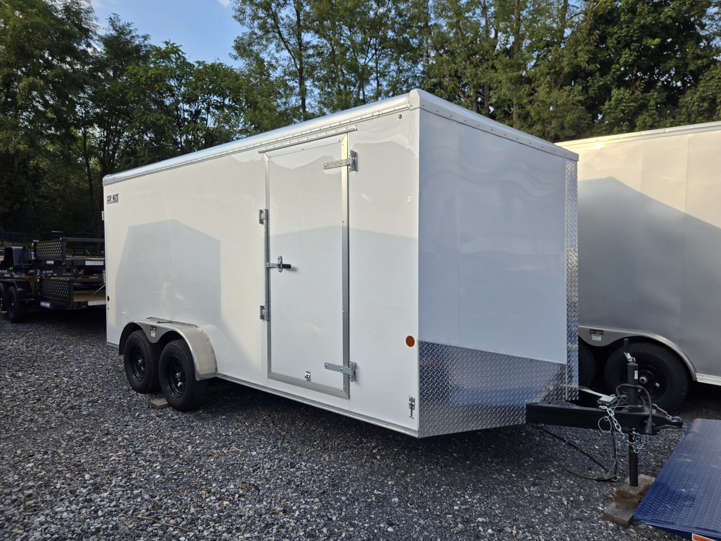 New 7 x 16 Car Mate AVALANCHE V-Nose Cargo Trailer, 7k GVWR ***White w ...
