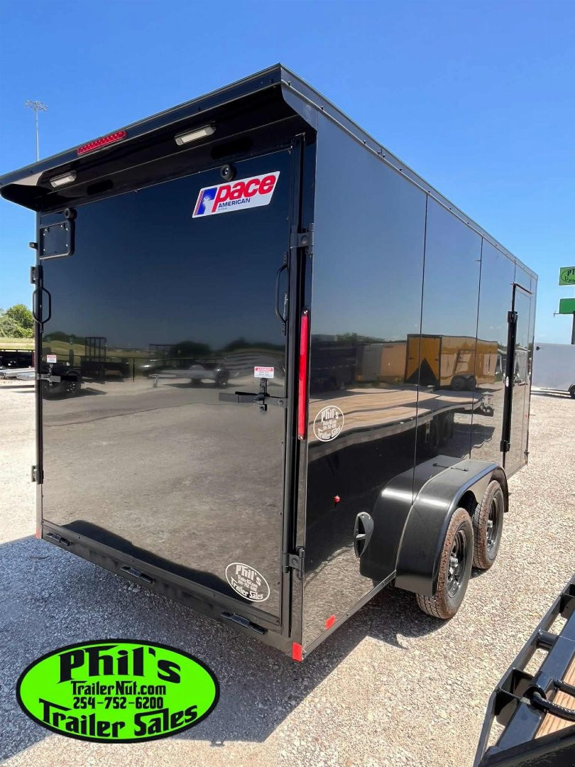 New 2025 Pace American 7X14 Cargo / Enclosed Trailer SCREWLESS .080 EXTERIOR & REAR WING!