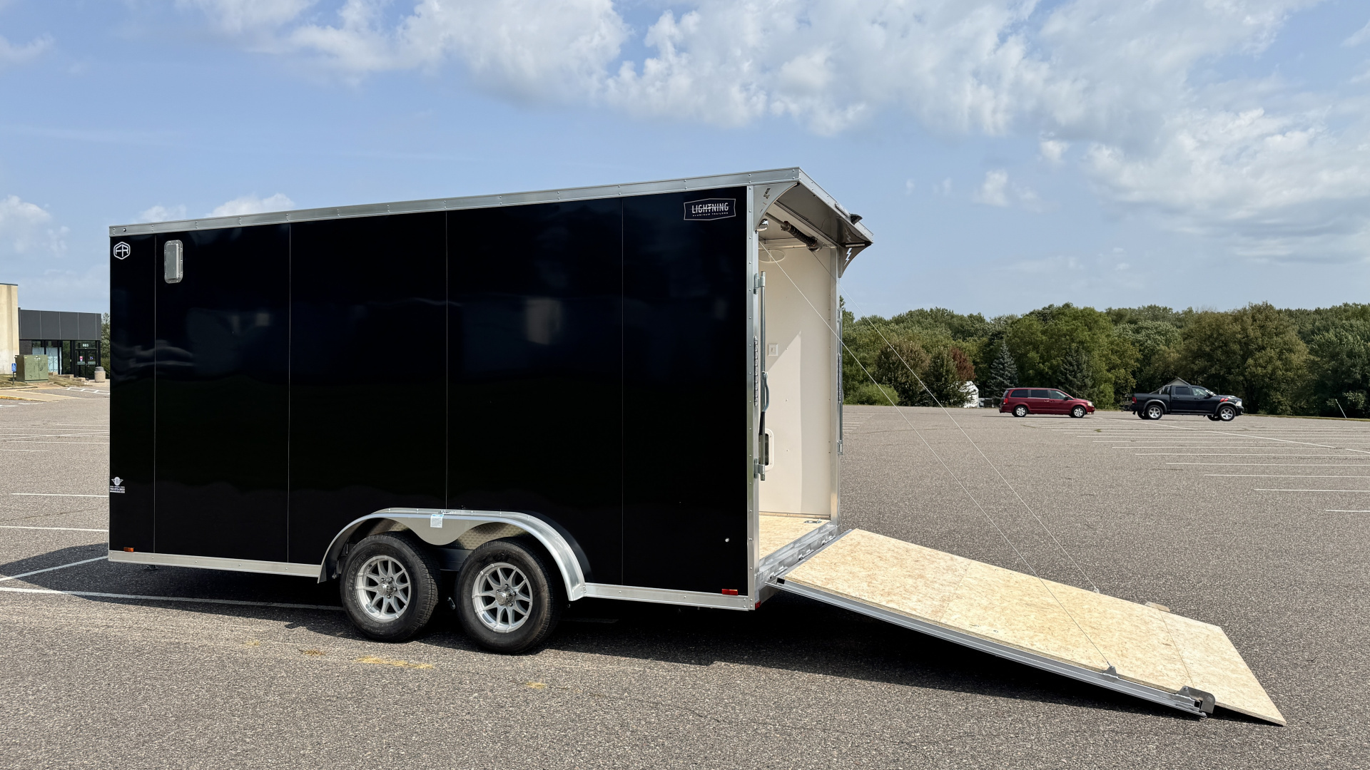 New Lightning 7.5x16 Aluminum Enclosed Trailer - Rear ramp door! for ...