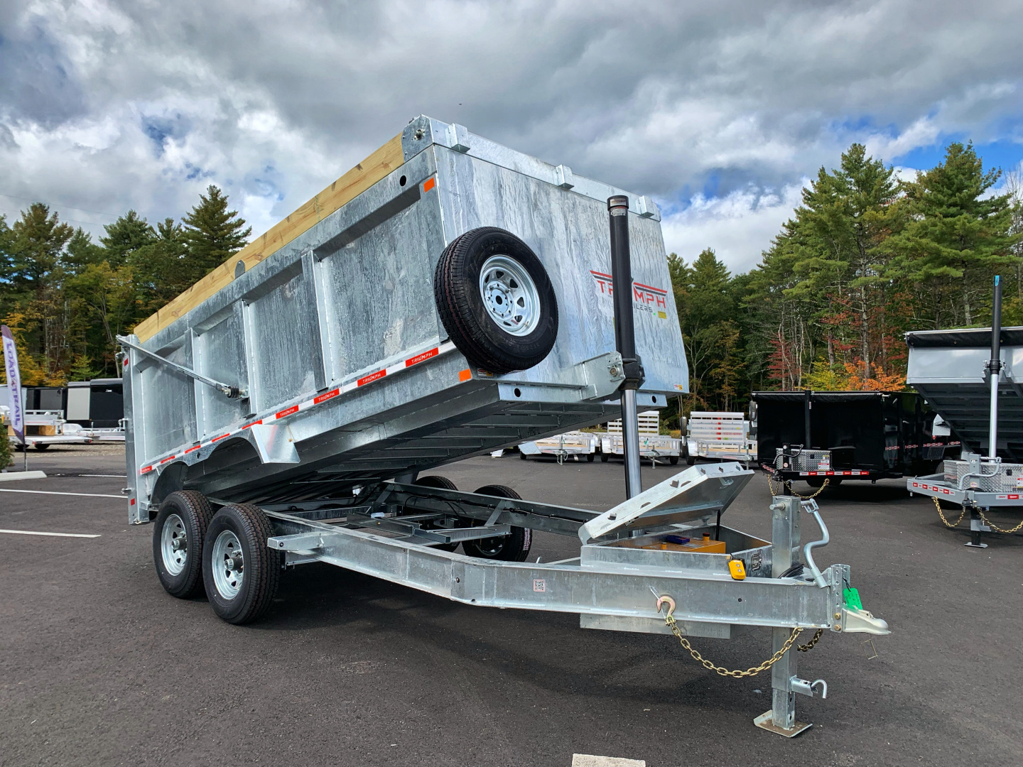 New 2026 Triumph 7x14 High Side Dump Trailer- Galvanized/ 10" I beam ...