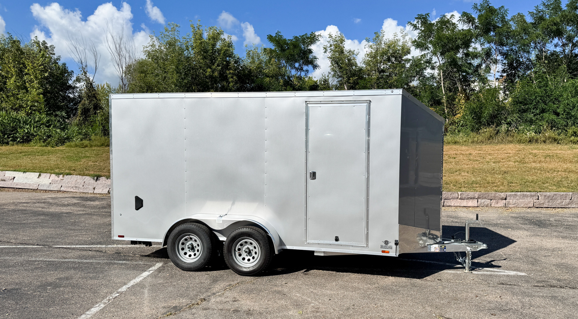 New Lightning 7x14 Aluminum Enclosed Trailer - Rear ramp door!