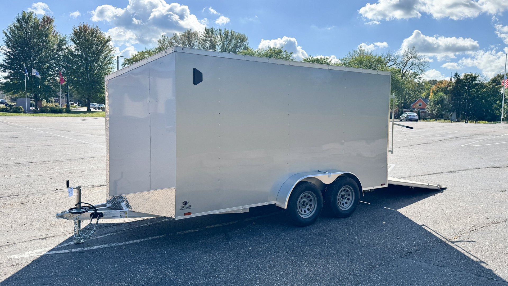 New Lightning 7x14 Aluminum Enclosed Trailer - Rear ramp door!