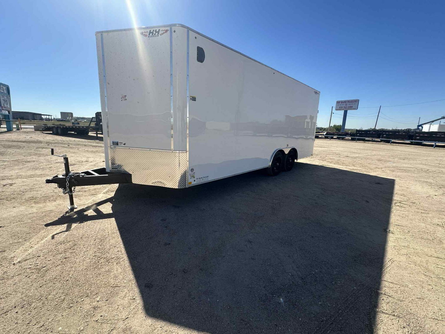 New 2026 H&H 8.5x20 Flat Top V-Nose Enclosed Cargo Trailer, White