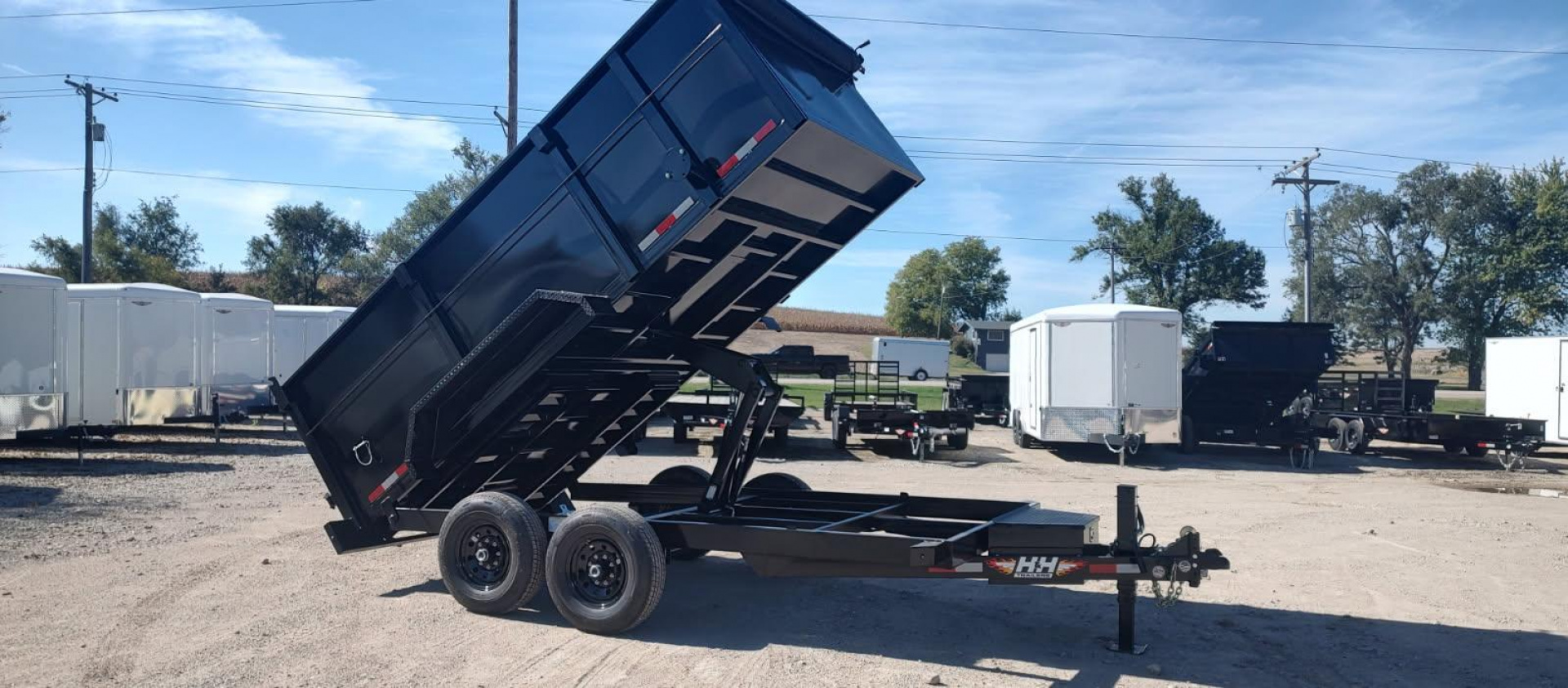 New 2026 H&H Trailers 7x14 High Side Scissor 14K Dump Trailer