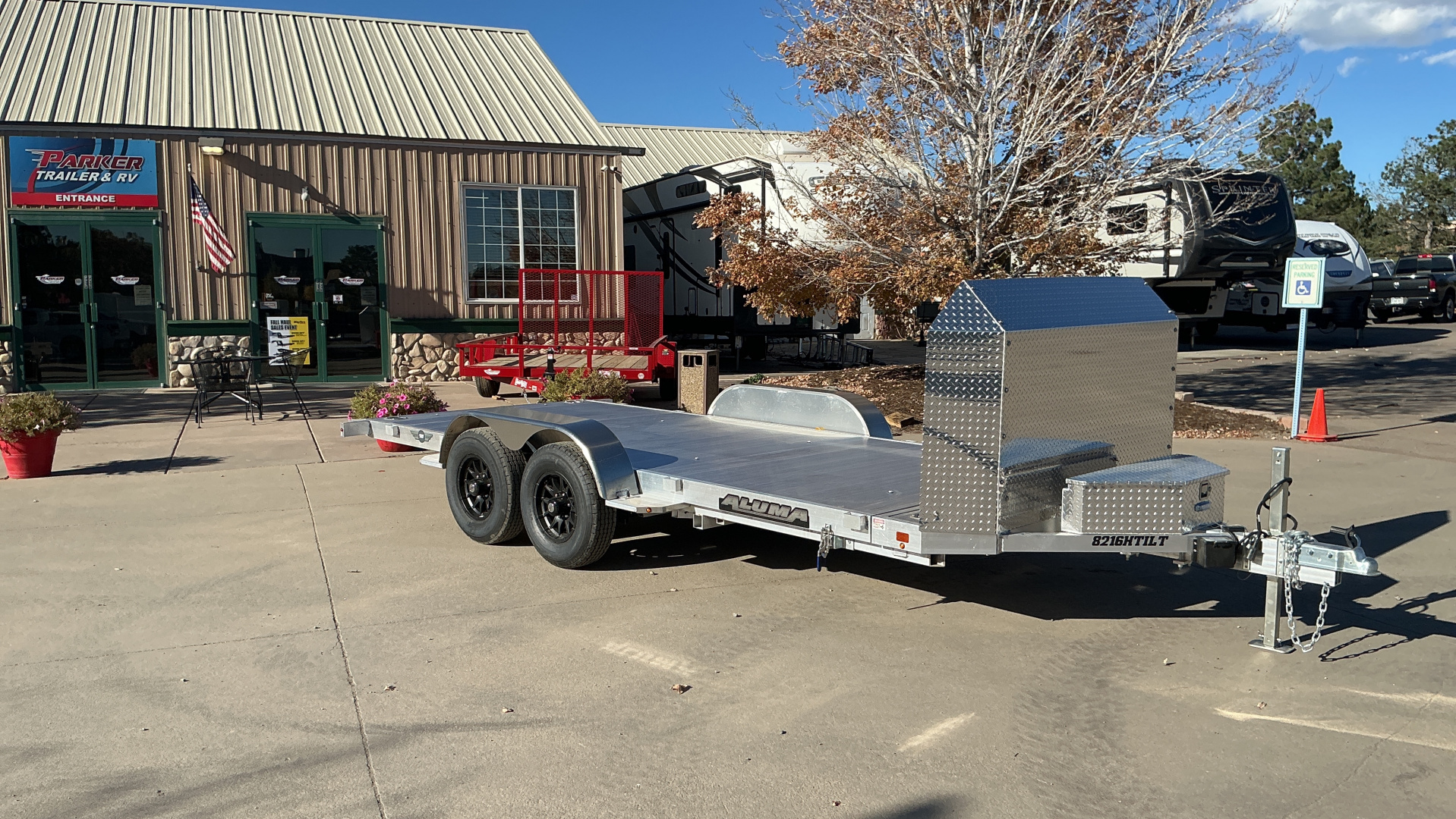 New 2026 Aluma 8216H-ANV-TILT-TA-EL Flatbed Trailer for sale in Parker, CO