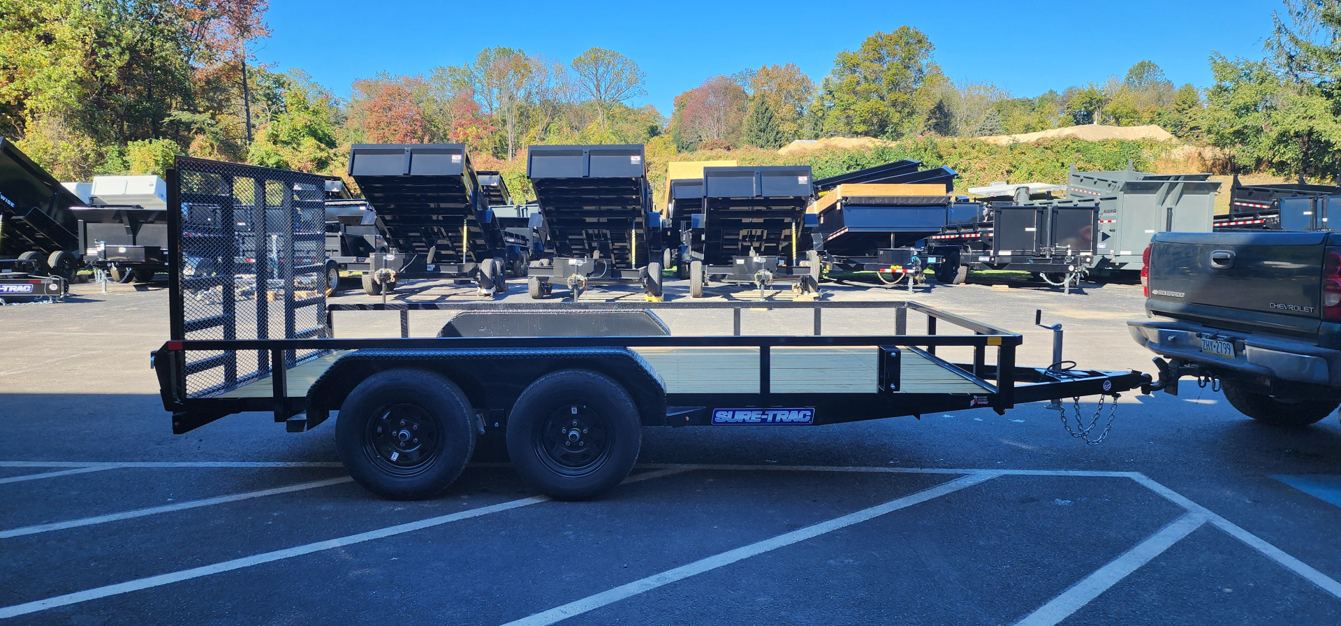 New 7 x 14 Sure-Trac Tube Top Utility Trailer 7k** RE-ENFORCED GATE for ...