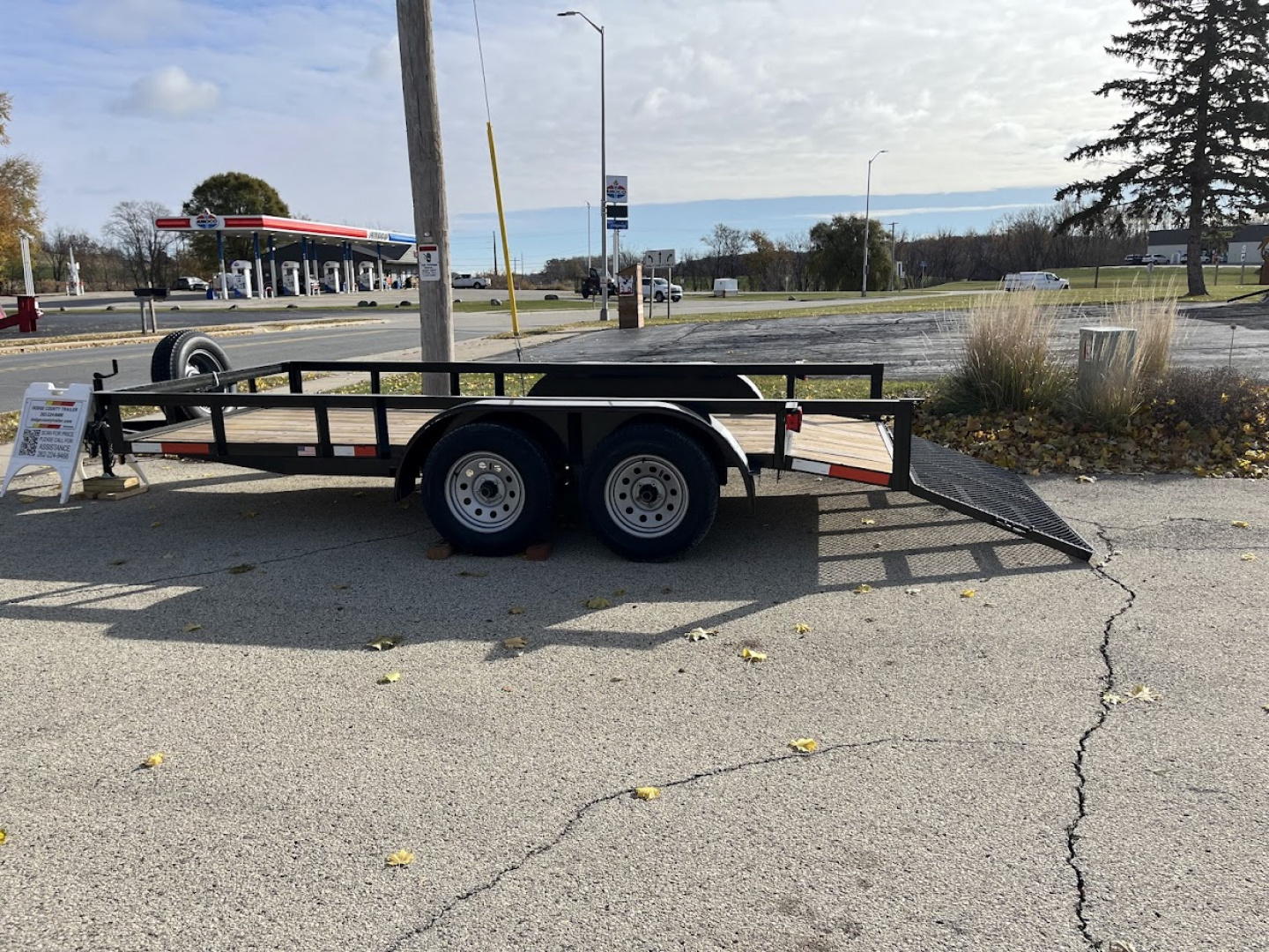 Used 2023 Direct Trailer Source 77"x14' w/ Wood Deck and Ramp Gate (ATV ...
