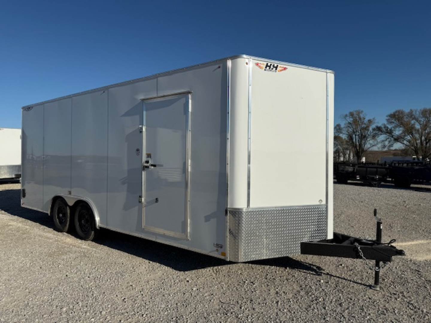 New 2025 H&H Trailers White 8.5'x20' 10k Flat Top V-Nose Enclosed Car ...