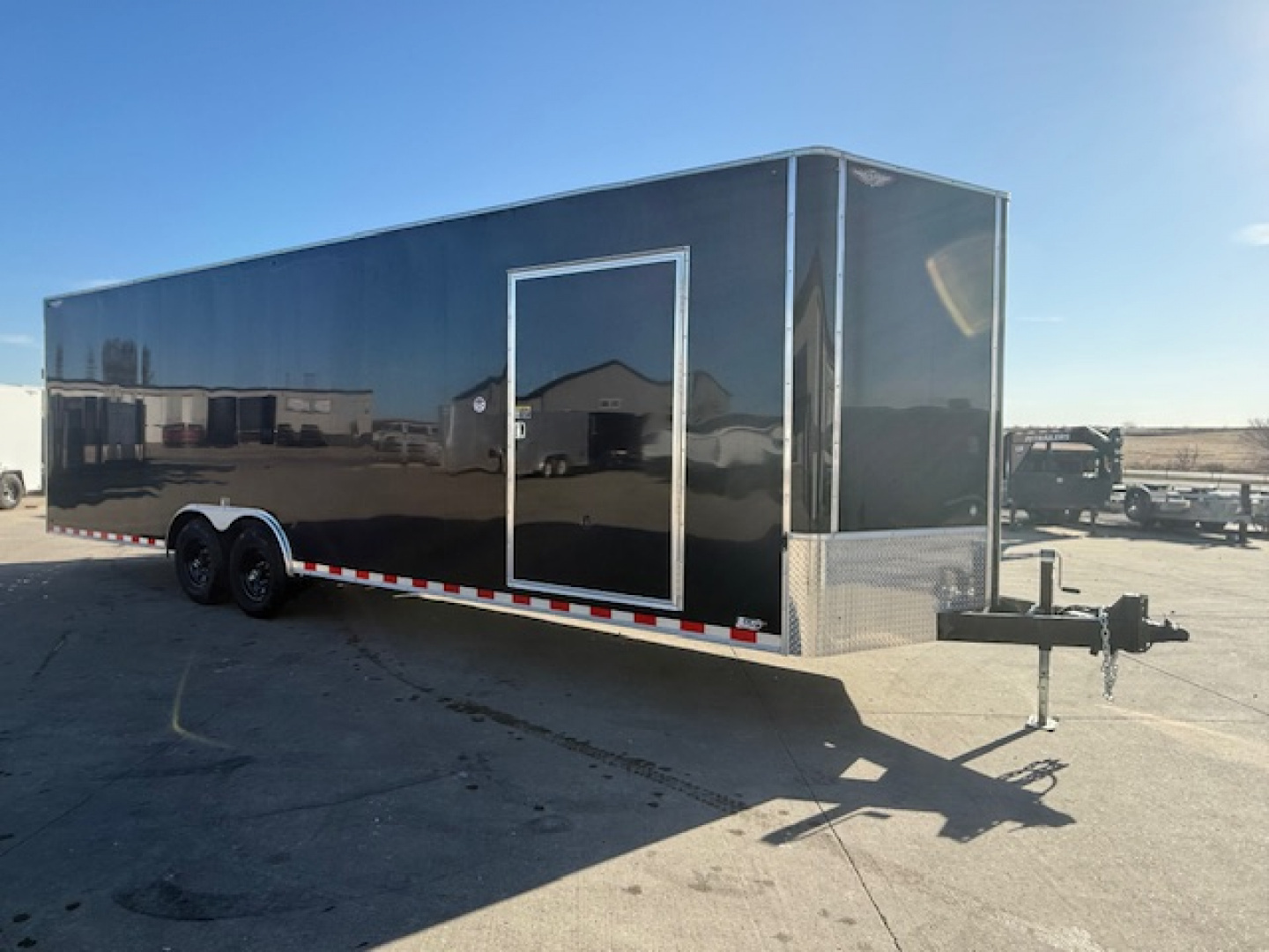 New 2025 H&H Trailers White 8.5'x24' 14k Flat Top V-Nose Enclosed Car ...