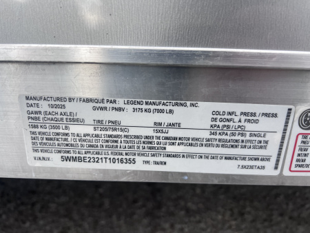 New 2026 Legend Trailers 7.5x23 7K Explorer Series Snowmobile Trailer