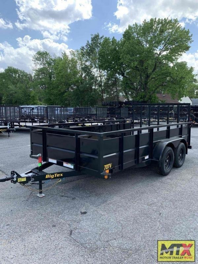 New 2026 Big Tex Trailers 14' 70TV w/' Solid Sides & 4' Gate Utility ...