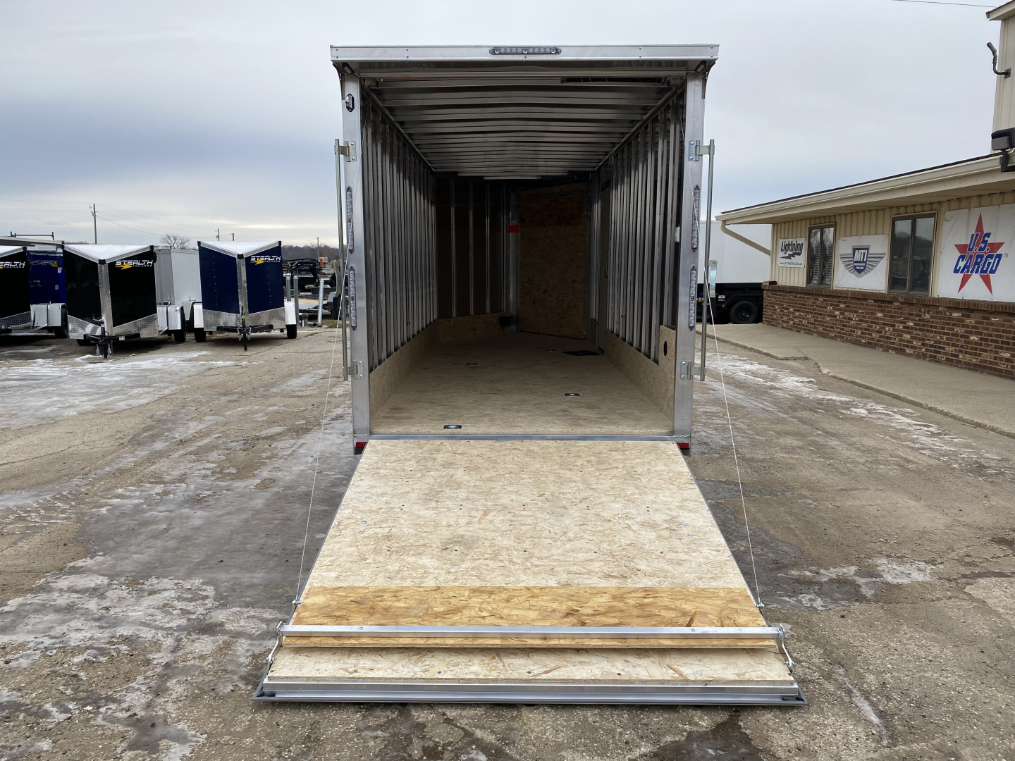 New 2026 Lightning Trailers 7x23 Aluminum 3-Place W/7Ft Height & Rear ...